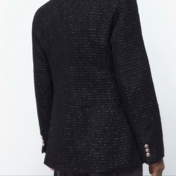 Zara | Jackets & Coats | Zara Double Breasted Textured Weave Jacket ...